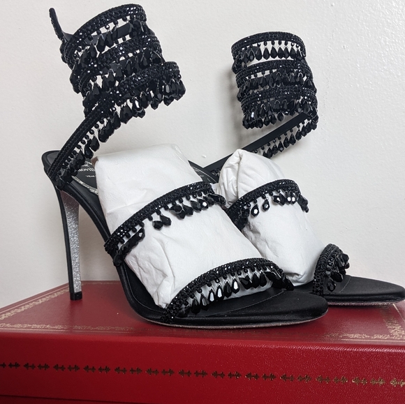 Rene Caovilla | Shoes | Rene Caovilla Black Stiletto Chandelier Heels ...